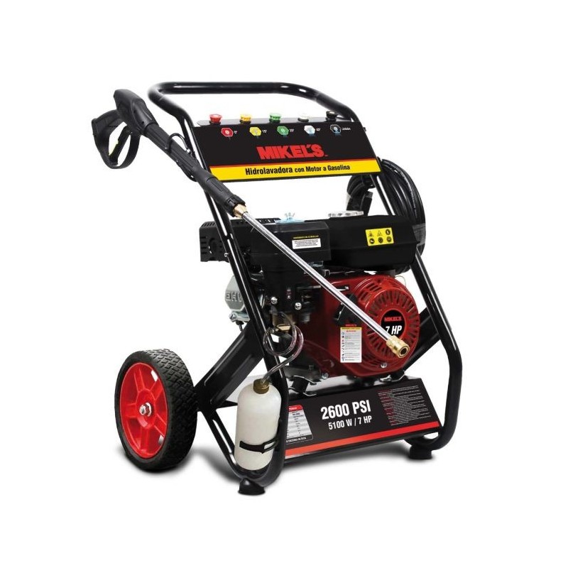 HIDROLAVADORA DE ALTA PRESIÓN A GASOLINA MOTOR 4 TIEMPOS (2,600 PSI / 7 HP) MIKEL´S